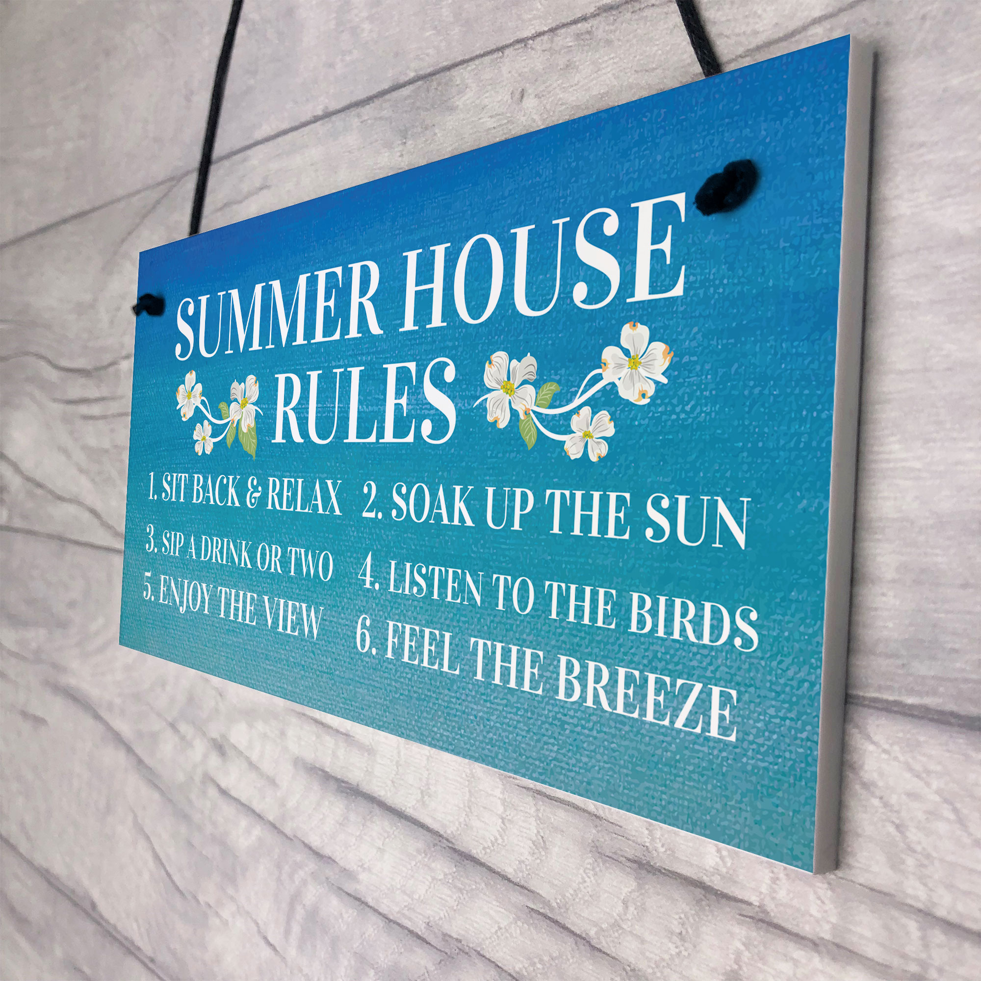 Summer House Rules Hanging Garden Shed Sign Home Decor Sign For Garden ...