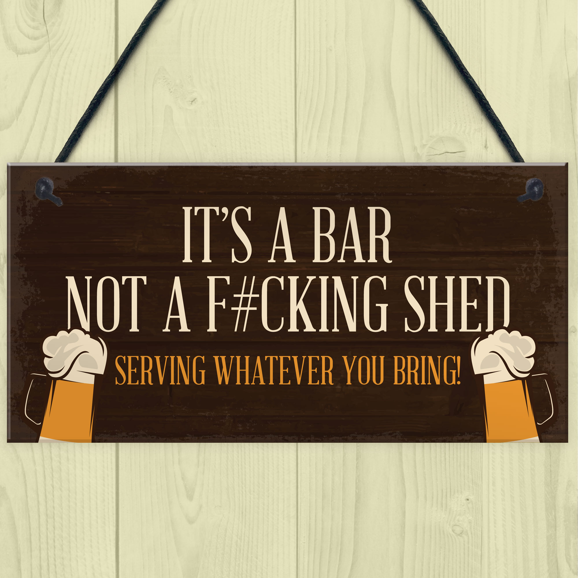 Rude Bar Sign Hanging Funny Garden Garage Pub Shed Man Cave Sign Beer ...