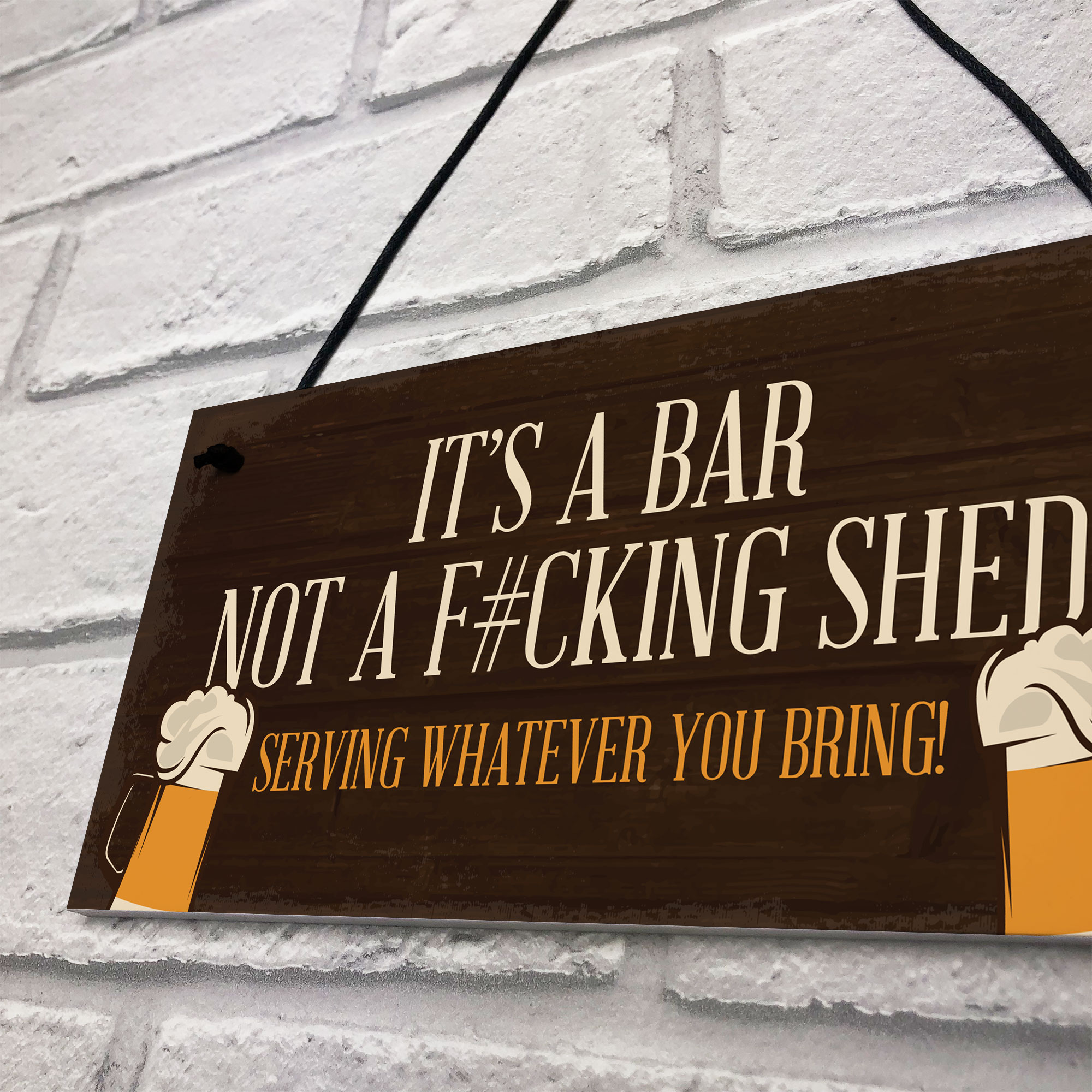 Rude Bar Sign Hanging Funny Garden Garage Pub Shed Man Cave Sign Beer ...