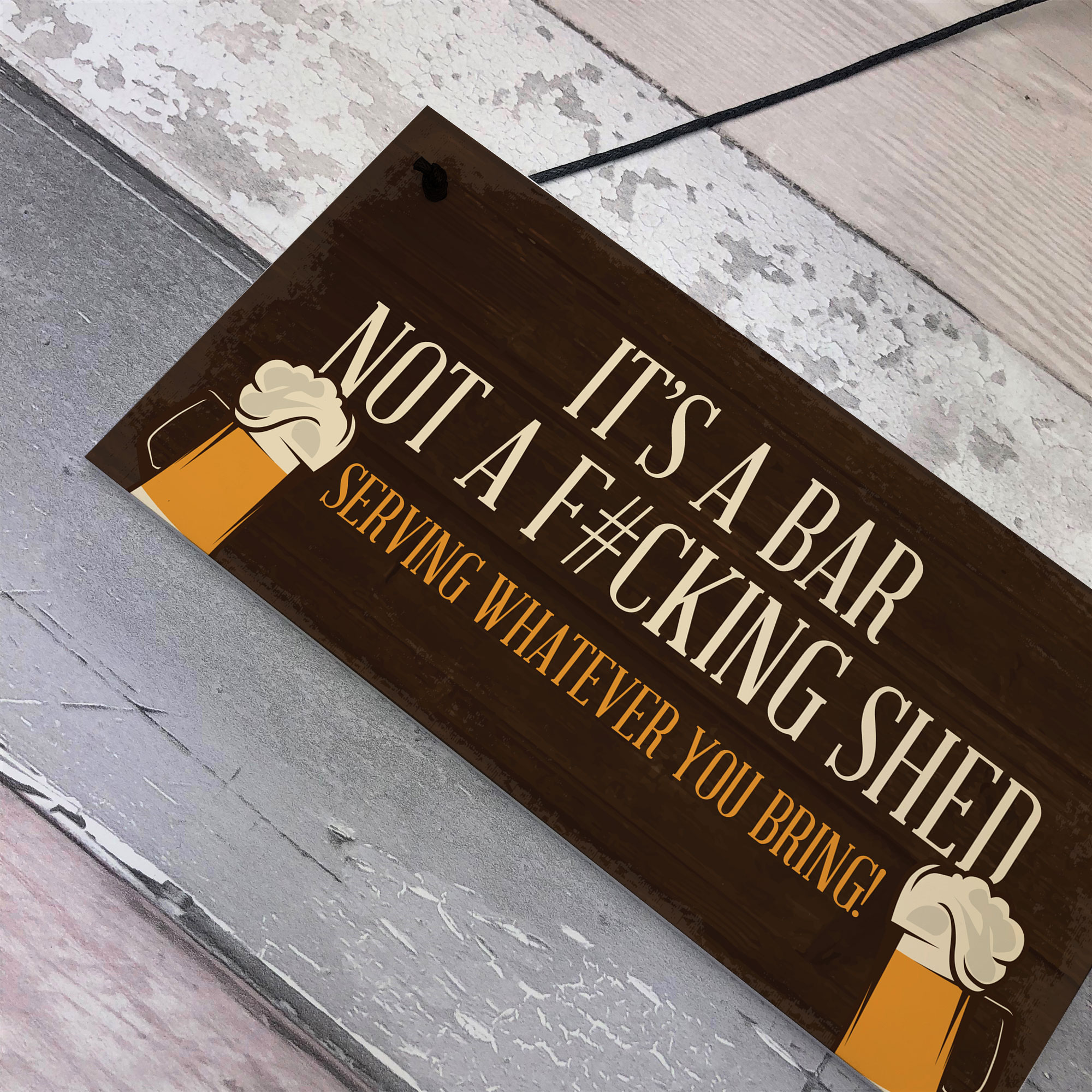 Rude Bar Sign Hanging Funny Garden Garage Pub Shed Man Cave Sign Beer ...