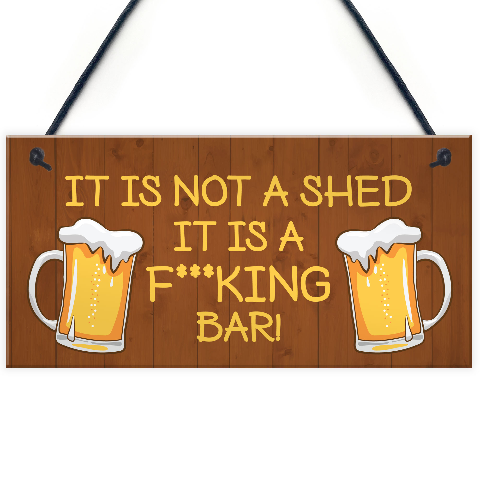 Rude Bar Sign Funny Garden Shed Sign Hanging Door Plaque Man Cave Beer ...