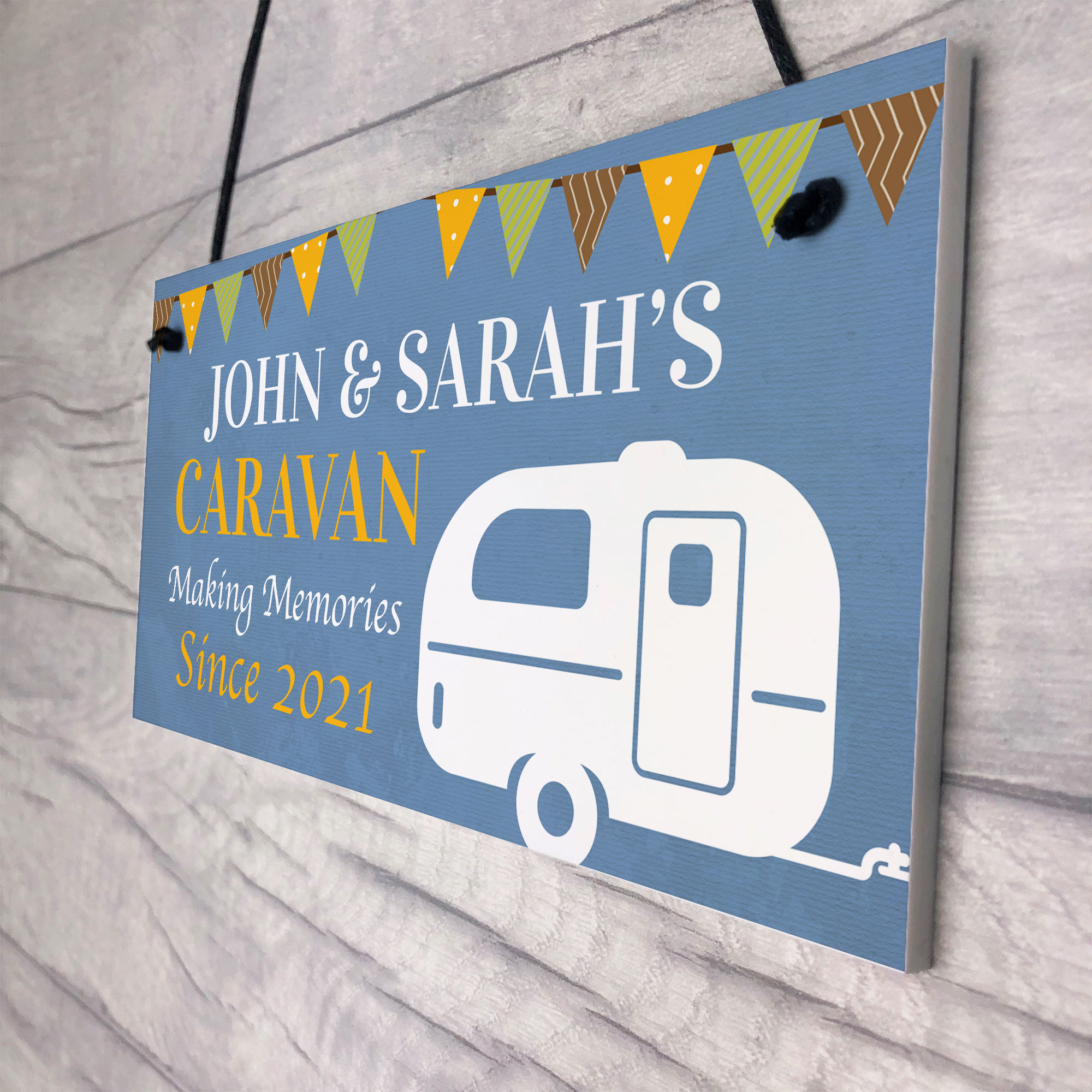 Novelty Caravan Sign Hanging Door Plaque Personalised Caravan ...