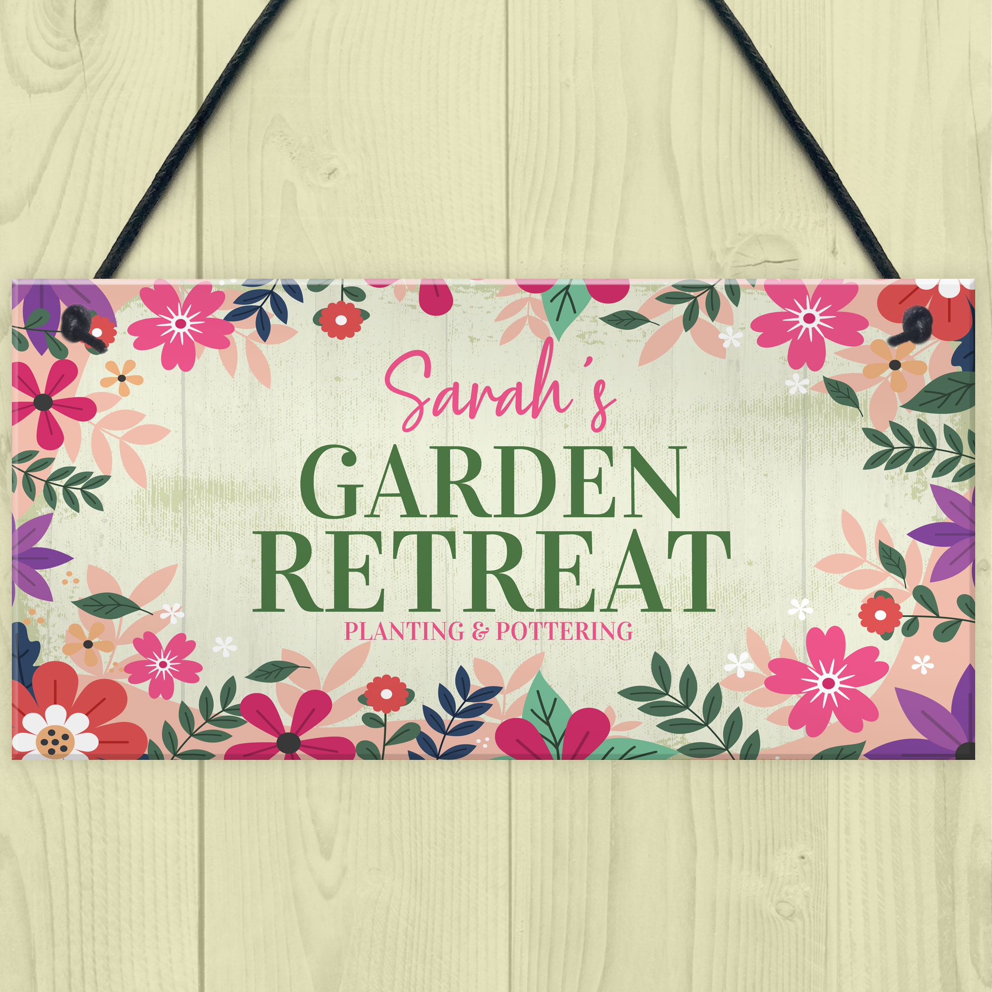 Personalised Garden Retreat Sign Gift For Her Hanging Garden Shed ...