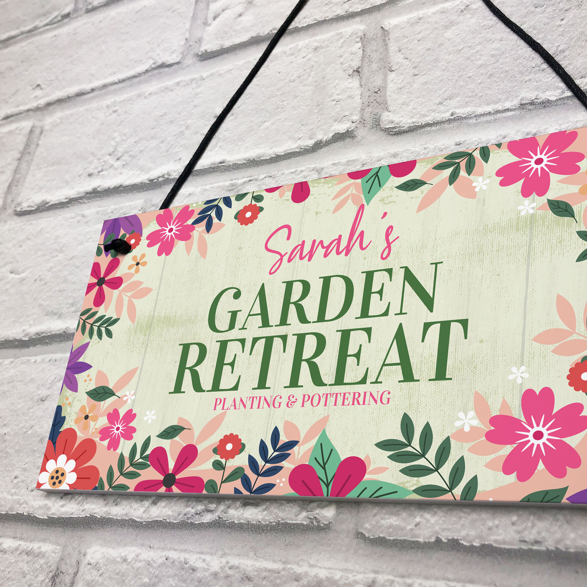 Personalised Garden Retreat Sign Gift For Her Hanging Garden Shed ...