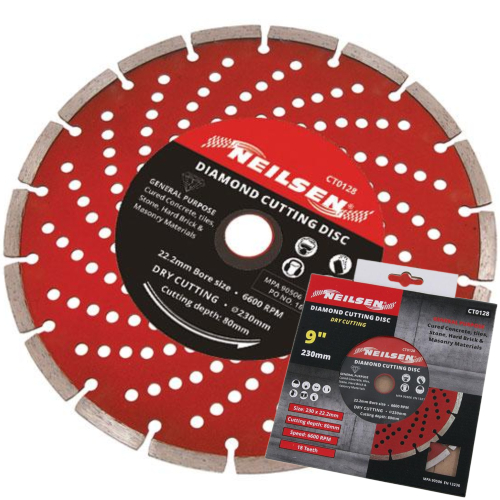 9 Inch 230mm Diamond Cutting Disc Masonry Stone Hard Brick Tiles ...